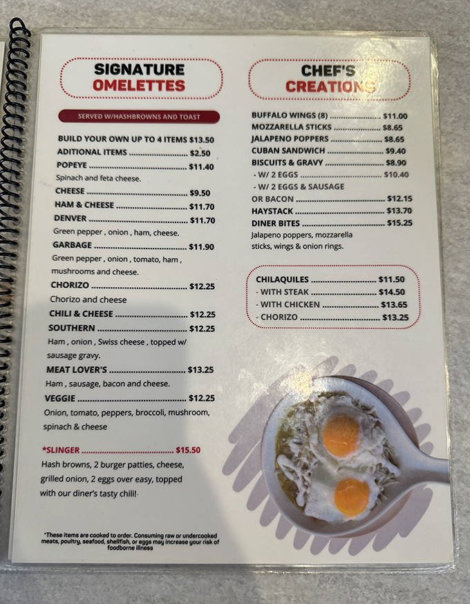 This menu board is like a roadmap to happiness&mdash;where breakfast is served all day because pancakes don't care what time your watch says.