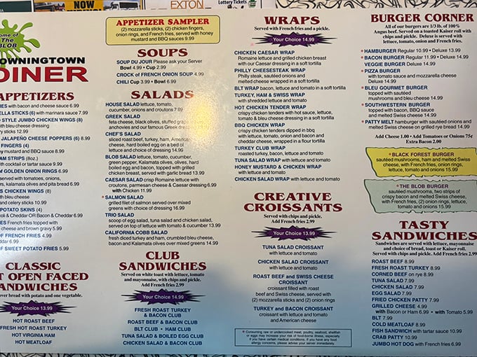 The menu: a laminated epic poem of comfort food possibilities. Somewhere between the open-faced sandwiches and creative croissants lies your destiny.