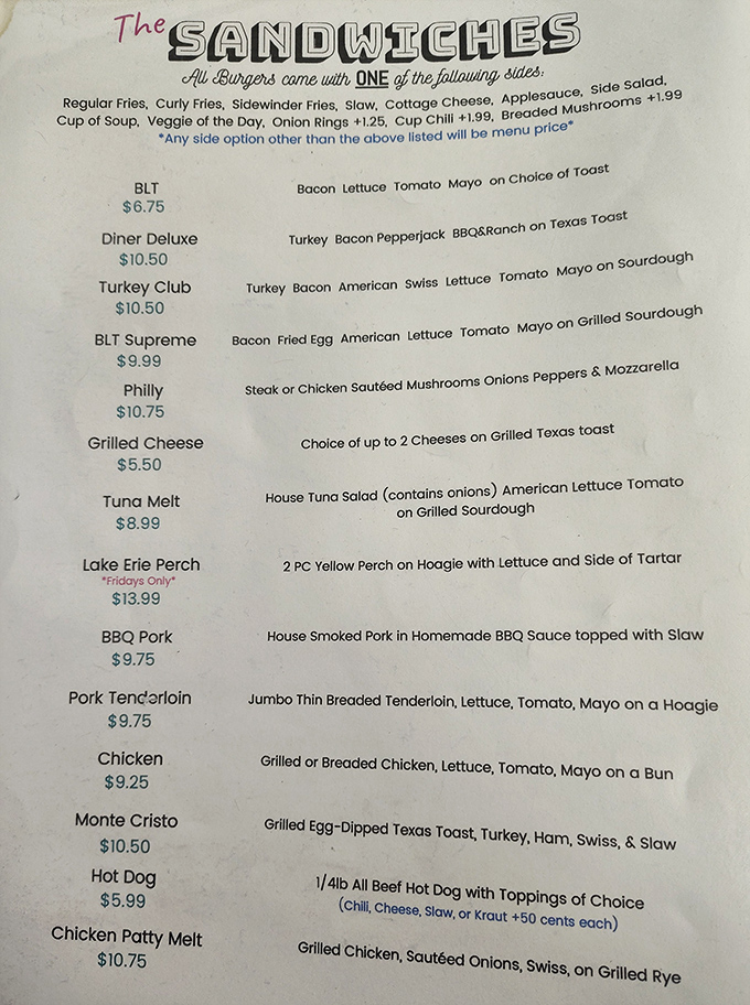 The sandwich menu reads like a love letter to comfort food. That Monte Cristo is calling my name like an old friend at a high school reunion.