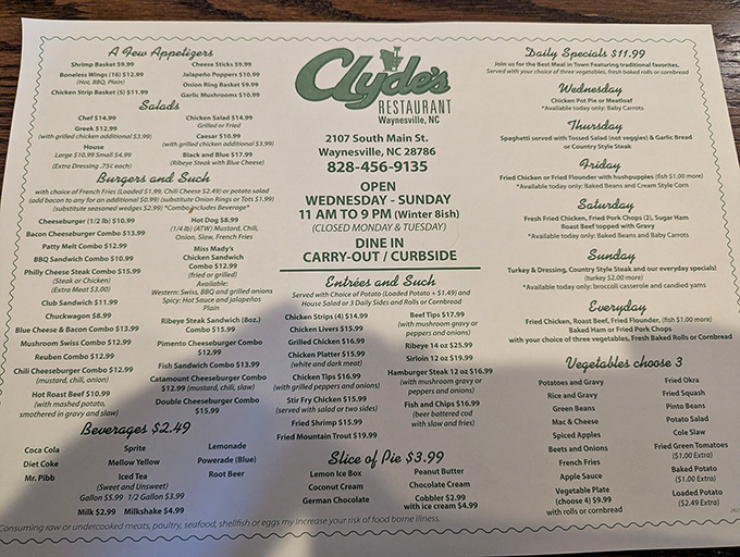 The menu at Clyde's reads like a love letter to Southern comfort food. No molecular gastronomy here, just honest cooking that satisfies the soul. 