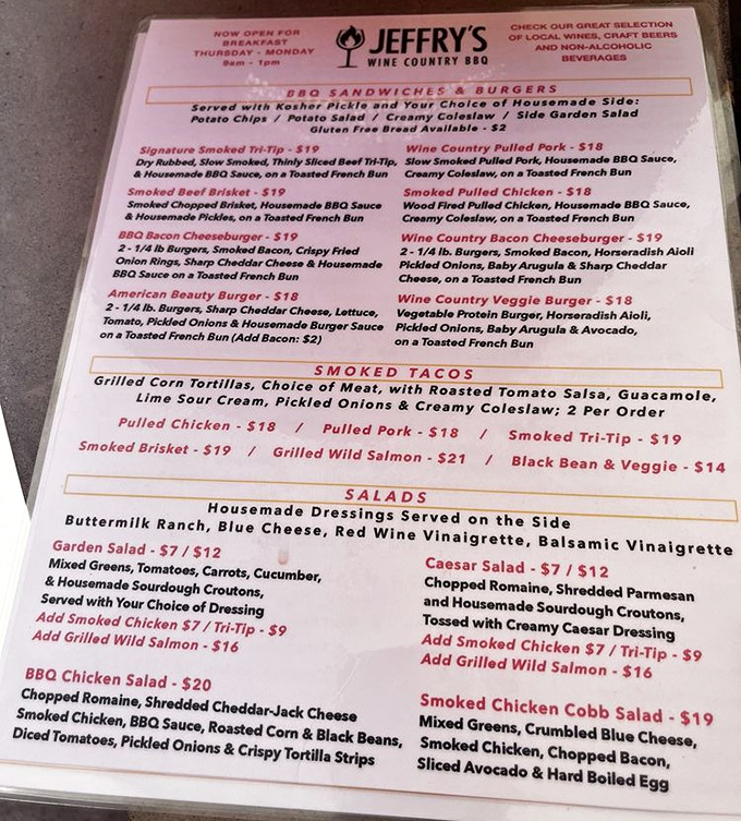 Every line on this menu tells a delicious story, from signature tri-tip to those legendary ribs everyone drives here for.