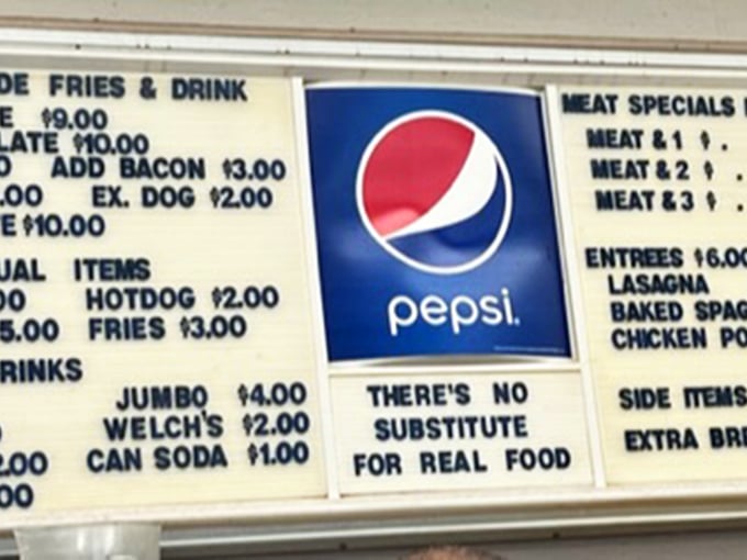 "There's no substitute for real food" proclaims the menu board &ndash; perhaps the most honest advertising you'll ever encounter in your eating adventures.
