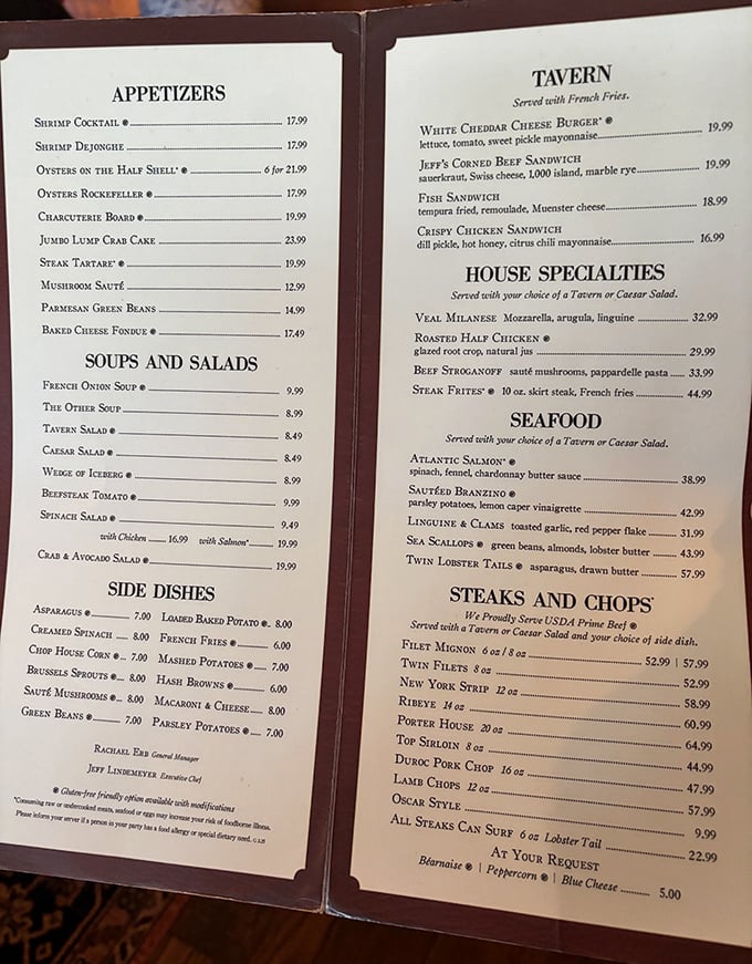 This isn't just a menu; it's a roadmap to happiness with "Steak Frites" as your final destination.