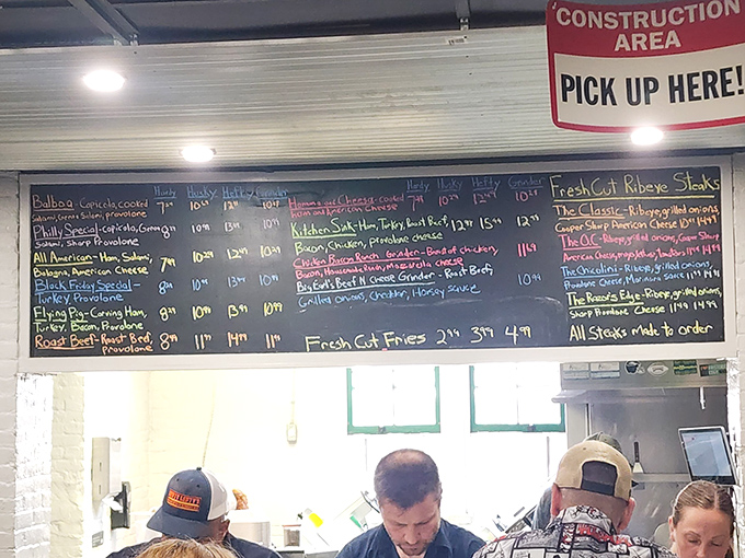 That menu board reads like a love letter to anyone who's ever dreamed of the perfect sandwich.