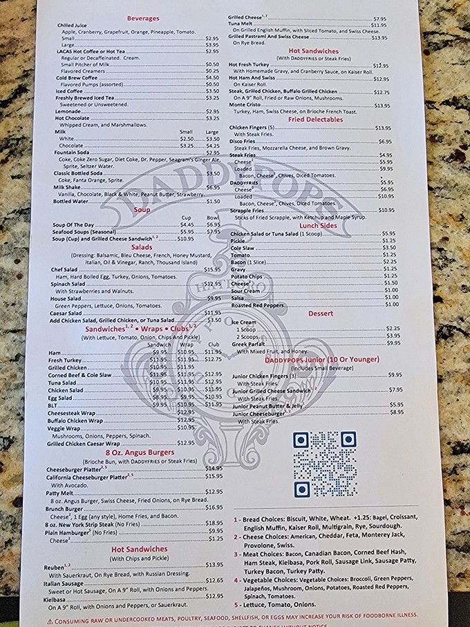 A menu that reads like a love letter to American comfort food, with something for everyone.