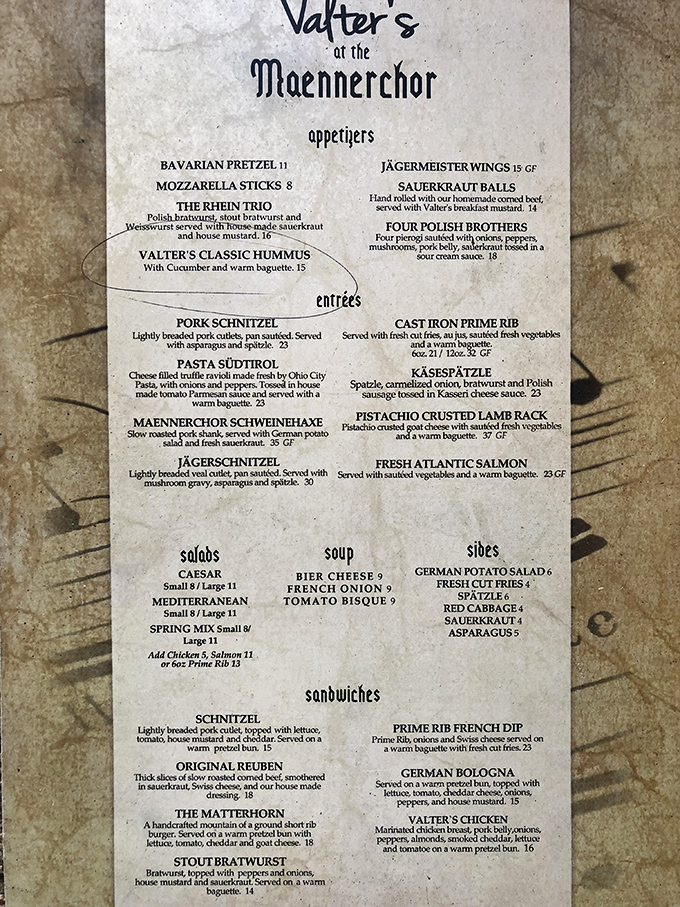 A menu that reads like a love letter to German cuisine, with enough variety to please both traditionalists and culinary adventurers alike.