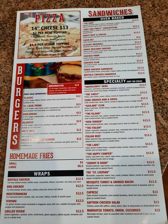 A menu that reads like a love letter to sandwich perfection. Decision paralysis has never been so delicious.