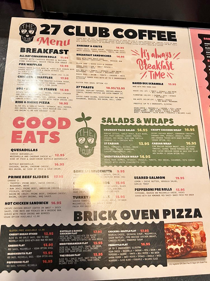 The menu reads like a greatest hits album of comfort food&mdash;from all-day cinnamon rolls to brick oven pizzas that deserve their own fan club.