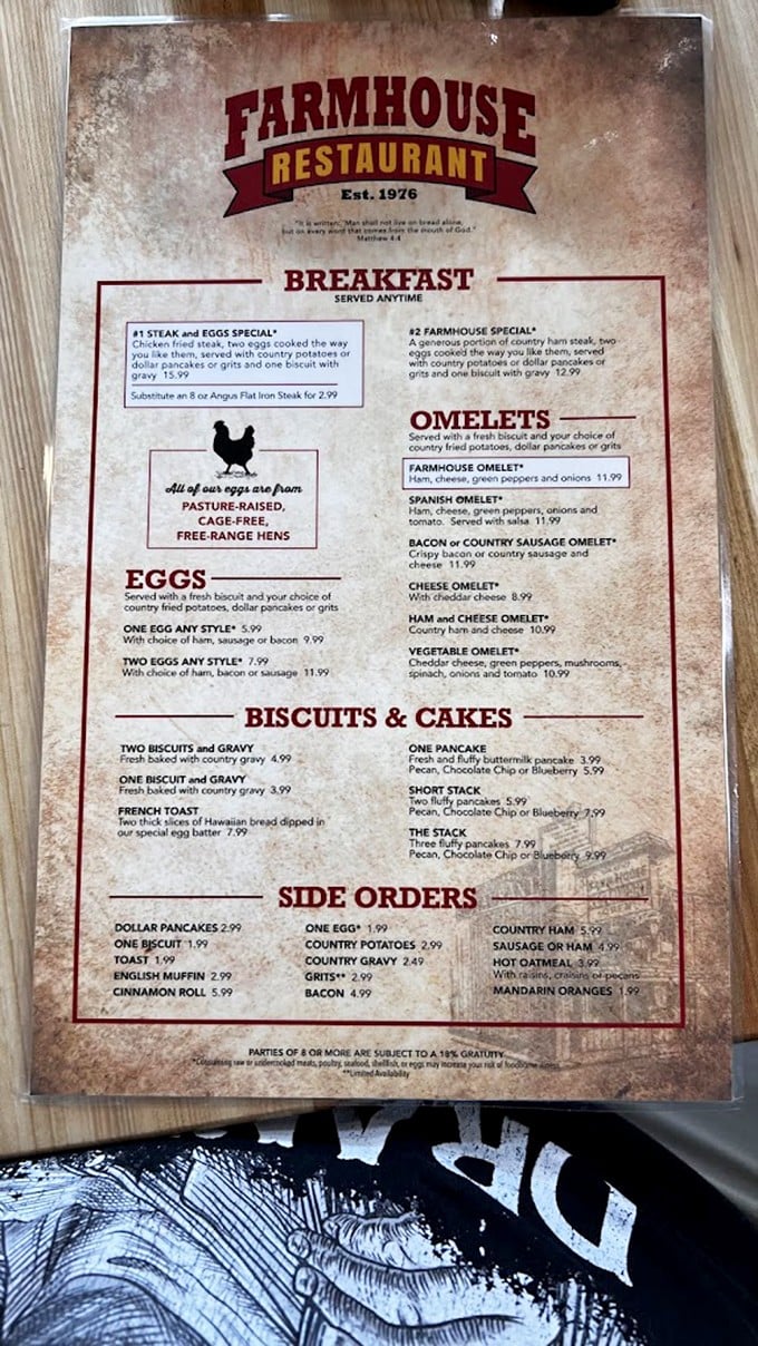 This menu isn't just a list of options&mdash;it's a declaration of breakfast independence. All-day breakfast? That's freedom I can get behind!