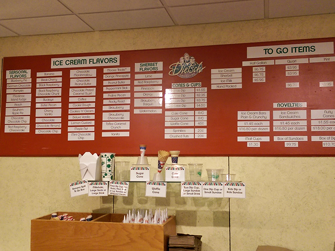 This menu board isn't just a list&mdash;it's a roadmap to happiness. Choosing just one flavor might be the hardest decision you'll make all day. 