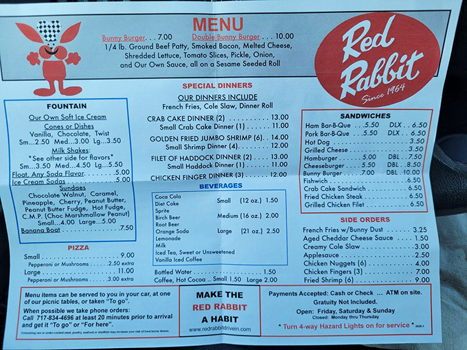 This menu isn't trying to reinvent the wheel—it's perfecting it. Simple, straightforward offerings that promise satisfaction without pretension.