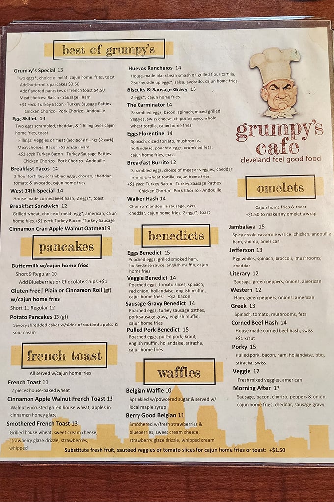The menu at Grumpy's reads like a love letter to breakfast, with Benedicts taking center stage in this culinary romance.
