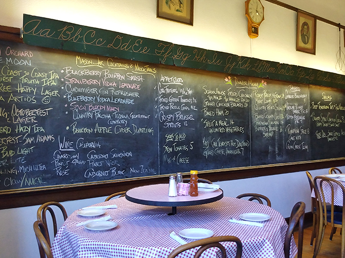 That chalkboard menu reads like a love letter to comfort food, handwritten the way your third-grade teacher would approve.