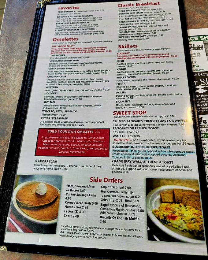 A menu that reads like a love letter to American comfort food. Each category offers a delicious rabbit hole of possibilities.