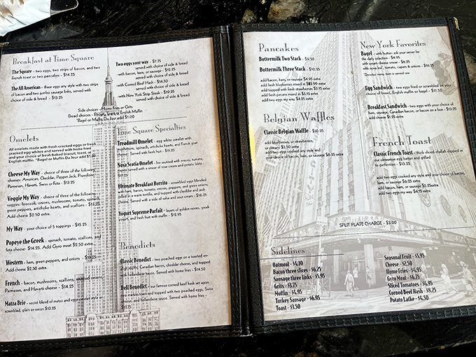 This menu isn't messing around&mdash;it's a novel of breakfast possibilities that makes choosing just one dish the day's hardest decision.