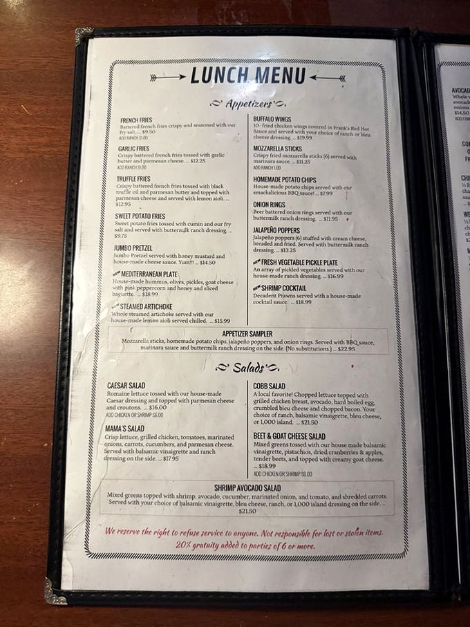 The breakfast menu reads like a love letter to morning comfort, featuring everything from fluffy pancakes to hearty omelets.