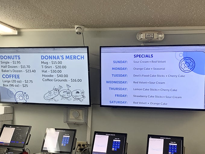 The digital menu board reveals daily specials that regulars have memorized like lyrics to their favorite song.