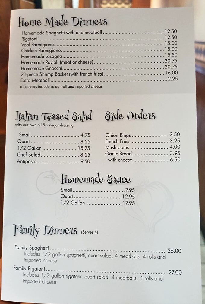 This menu isn't just a list of dishes&mdash;it's a roadmap to happiness. The "Homemade" promises appearing throughout aren't just words; they're sacred vows.