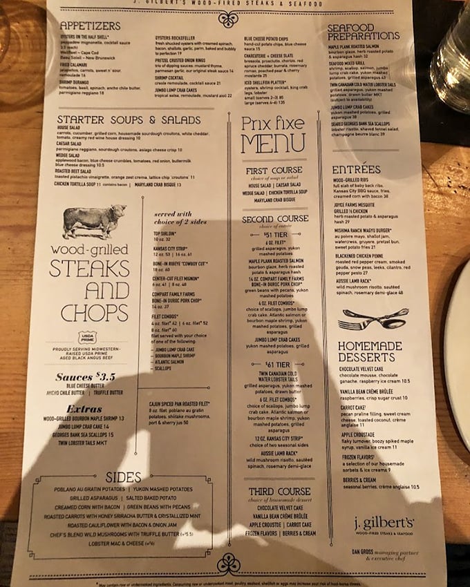 The menu reads like a love letter to carnivores, with enough seafood options to make coastal restaurants jealous.