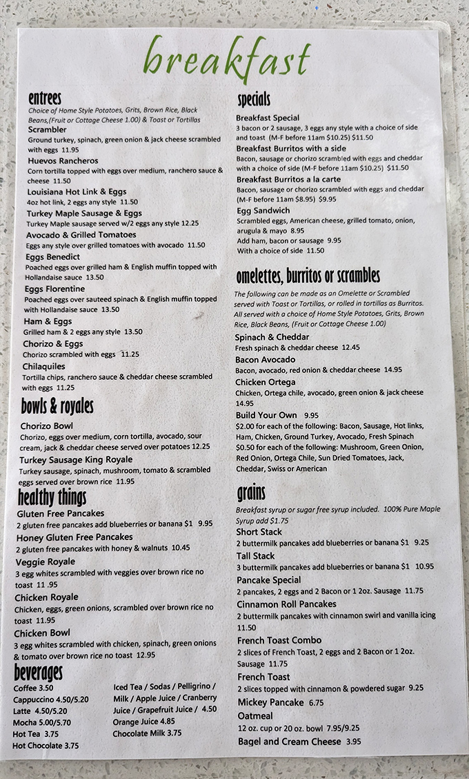 This menu isn't trying to impress you with fancy words &ndash; it's the culinary equivalent of "come as you are."