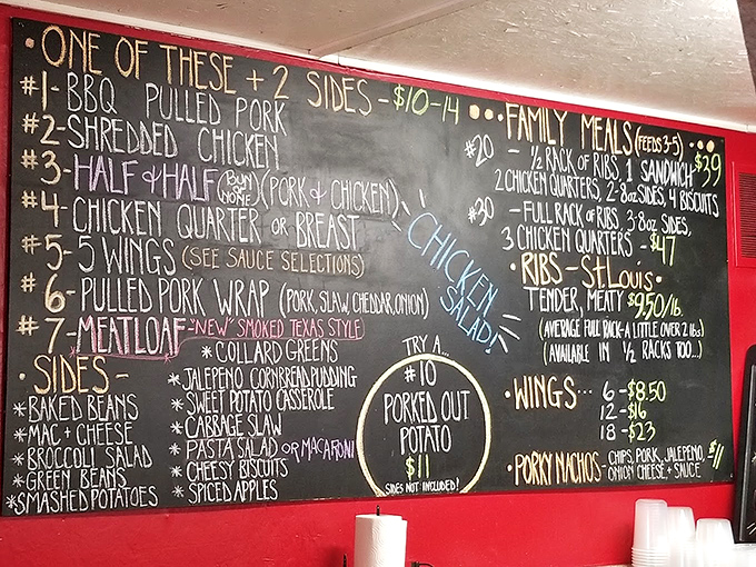 This isn't just a menu &ndash; it's a roadmap to happiness. Each chalky number represents a different path to barbecue nirvana.