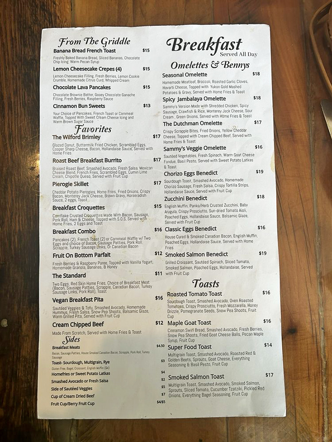 This menu isn't just a list of options&mdash;it's a roadmap to breakfast nirvana with choices that'll make decision-making the hardest part of your day.
