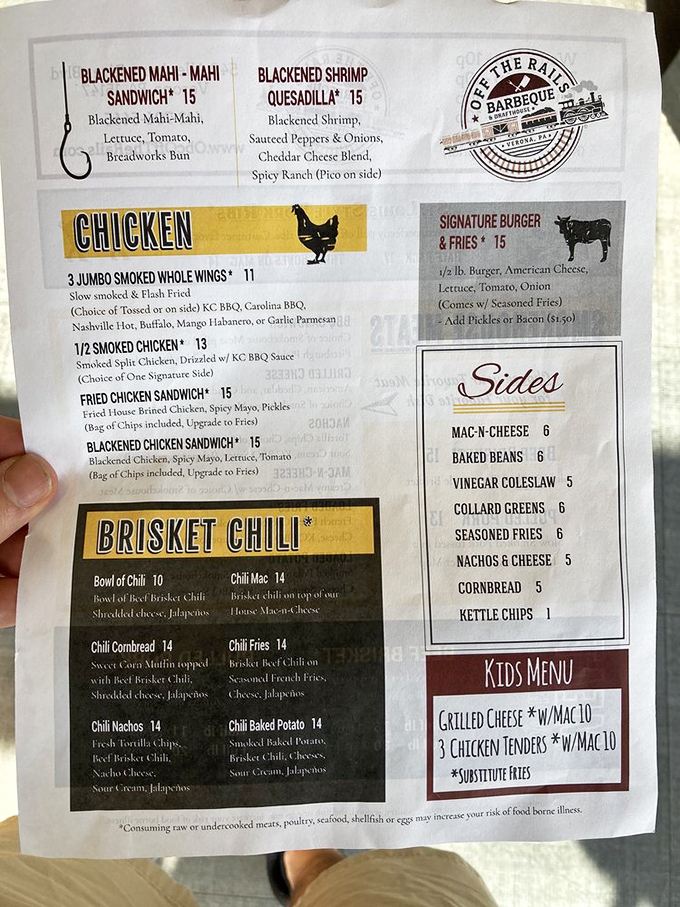 The menu reads like barbecue poetry—each description a haiku of smoke, spice, and everything nice. No fancy adjectives needed when the food speaks this loudly.