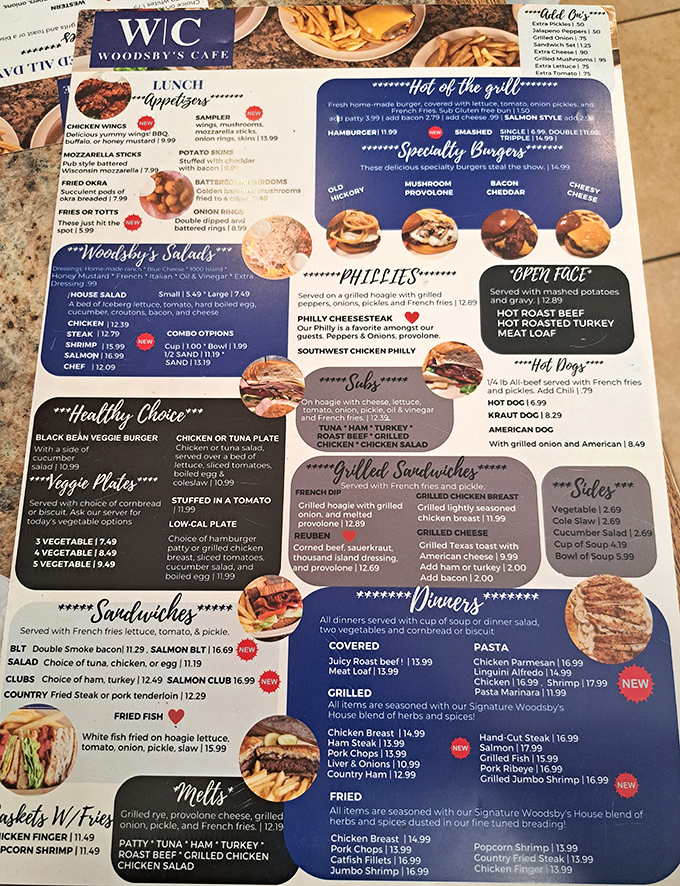 The menu reads like a love letter to American classics, with specialties that have earned their heart symbols through years of customer devotion.