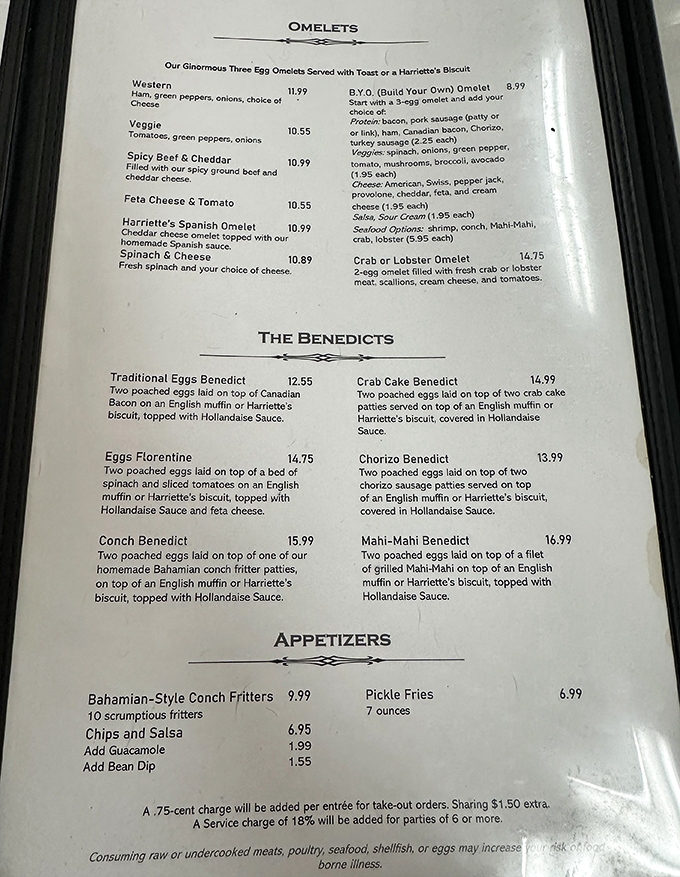 The menu reads like a love letter to breakfast classics with Florida Keys flair&mdash;conch benedict, anyone? Decisions have never been so deliciously difficult.