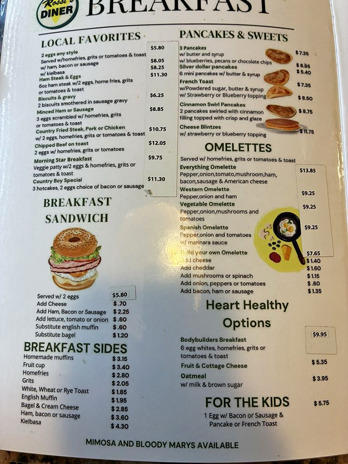 A menu that reads like a love letter to American classics. Each item promises the kind of satisfaction that Instagram filters can't capture.