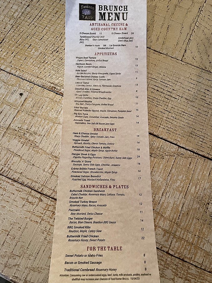 A menu that reads like a love letter to Southern comfort food. Choosing just one dish might be the hardest decision you'll make all week.