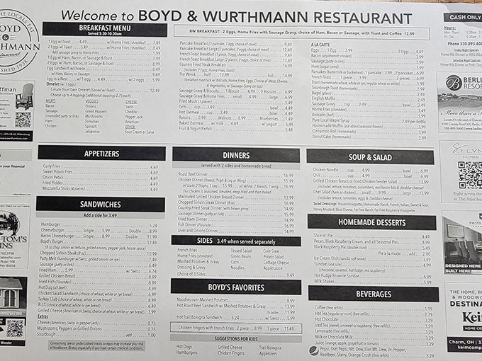 A menu that reads like a love letter to comfort food. No molecular gastronomy here&mdash;just the promise of dishes your grandmother would approve of.