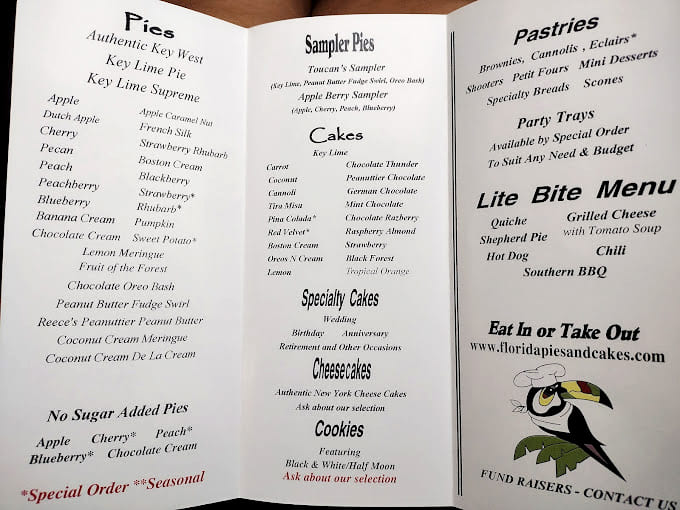 This menu isn't just a list&mdash;it's a roadmap to happiness. Choosing just one pie might be the hardest decision you'll make all day.