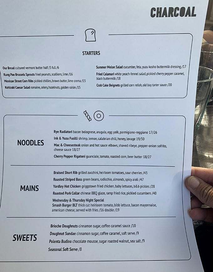 A menu that reads like a love letter to creative comfort food. Notice how each dish sounds both familiar and intriguing? That's culinary magic.