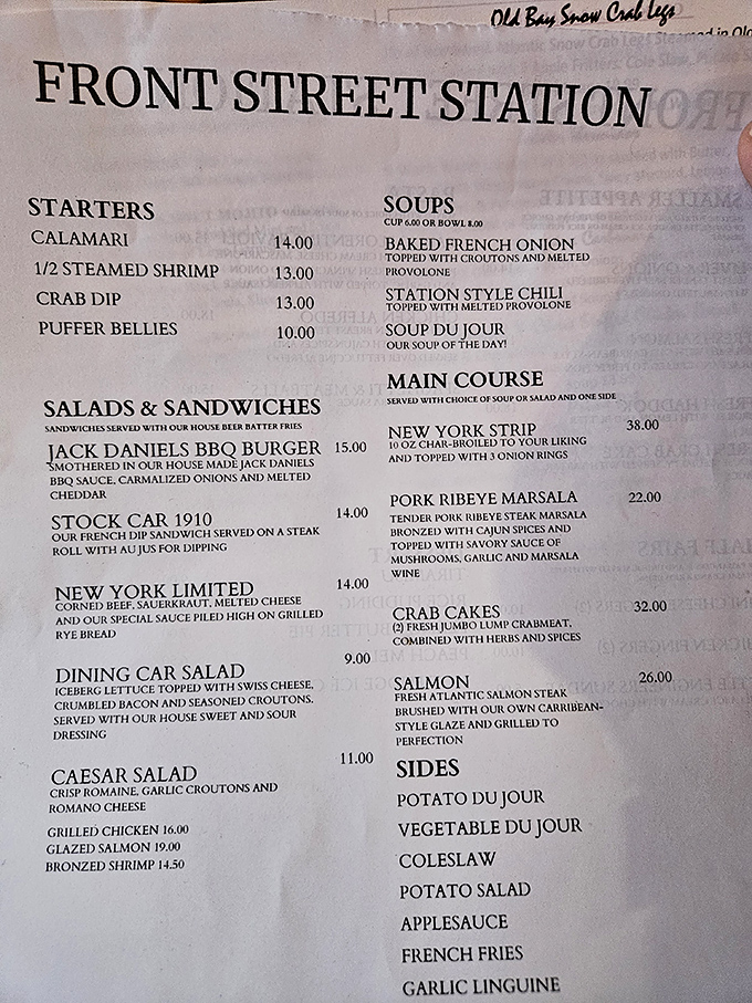 Menu magic awaits with temptations like Jack Daniels BBQ Burger and Crab Cakes. The hardest part of this journey? Deciding what to order.