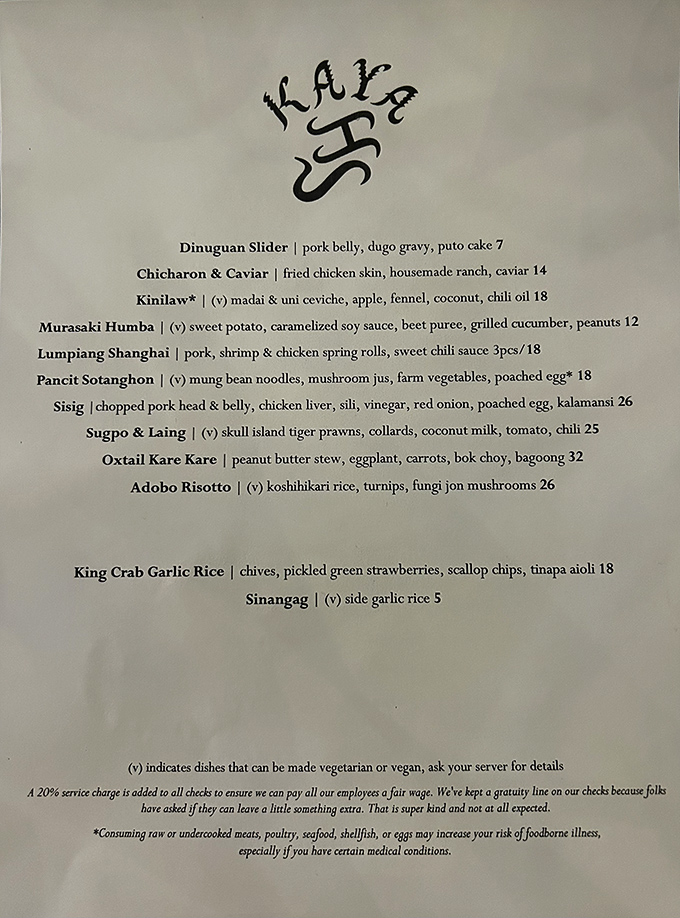 "The menu reads like a love letter to Filipino cuisine – each dish a chapter in a delicious story you'll want to read again and again."