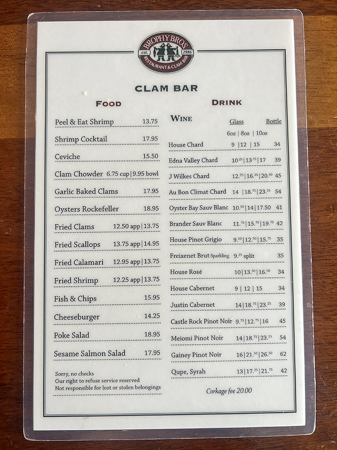 This menu isn't just a list&mdash;it's a maritime treasure map. Each item promises an oceanic adventure that'll have you plotting your return before dessert.