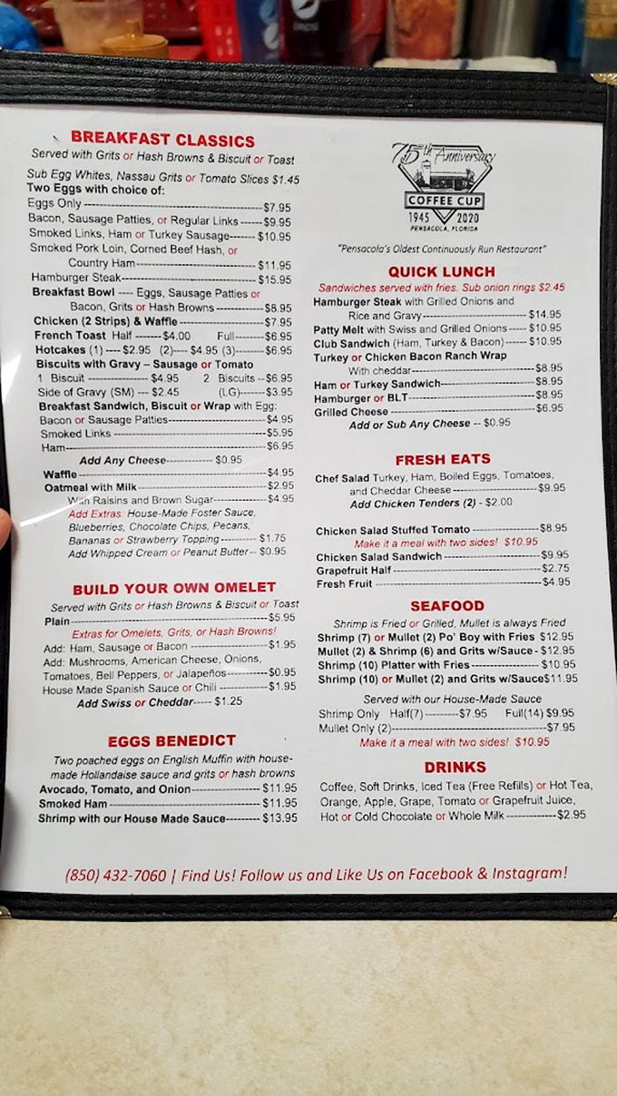 This menu isn't trying to reinvent breakfast—it's perfecting it. The classics are all here, from country ham to Nassau grits, proving simplicity is the ultimate sophistication.