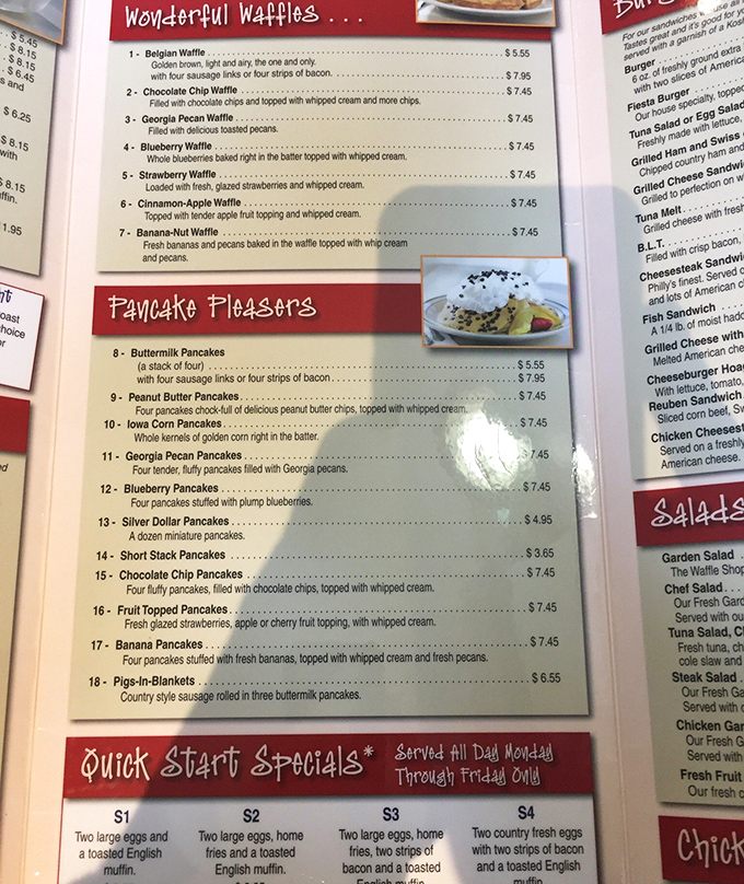 The menu reads like breakfast poetry &ndash; each waffle and pancake option a different verse in an ode to morning indulgence. Choose your own adventure!
