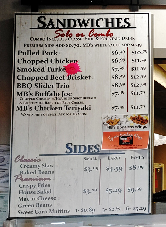 A menu that cuts right to the chase &ndash; no flowery descriptions needed when your barbecue speaks volumes with each smoky bite.