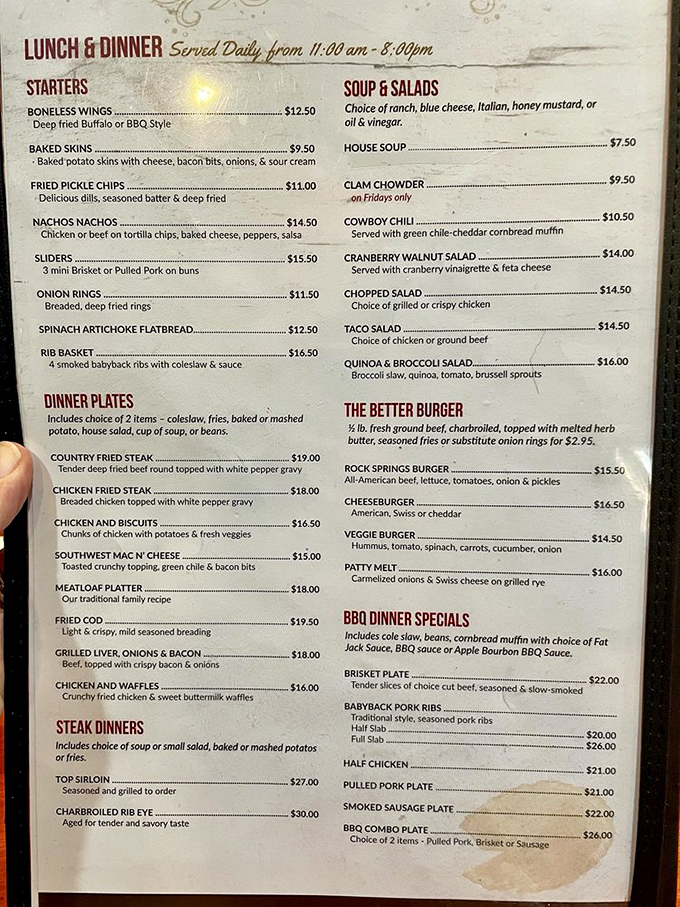 A menu that reads like a love letter to American comfort food. Choosing between the Better Burger and Jack Daniel's pie might be the hardest decision you'll make all day.
