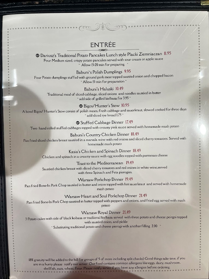 The menu reads like a passport to Polish comfort food&mdash;where "stewed for three days" isn't a warning but a mouthwatering promise.