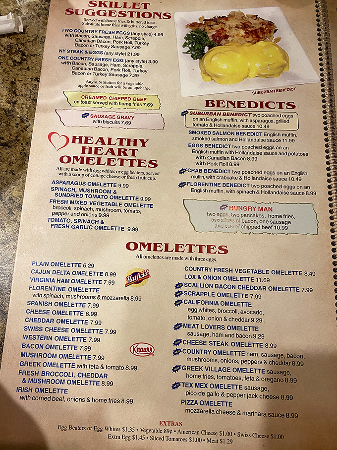 A menu that requires strategic planning and possibly a spreadsheet. The "Hungry Man" isn't just a meal, it's a challenge worthy of a Food Network special.