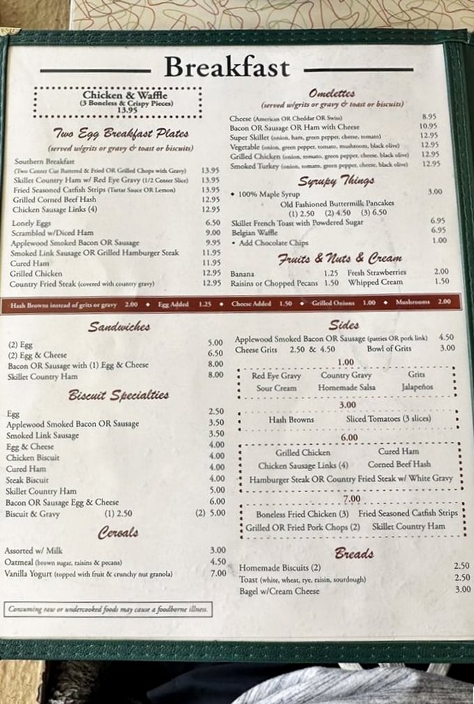 A menu that doesn't need fancy fonts or flowery descriptions. Just straightforward Southern comfort that speaks for itself.