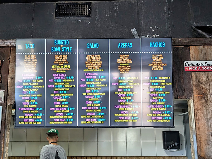 This menu board is like a roadmap to happiness. Notice how your eyes immediately dart to whatever your stomach was already craving?