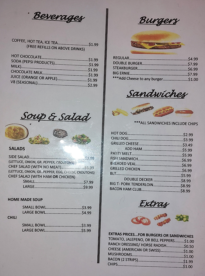 This menu isn't trying to impress food critics with fancy terminology &ndash; it's the culinary equivalent of your favorite comfortable sweater.