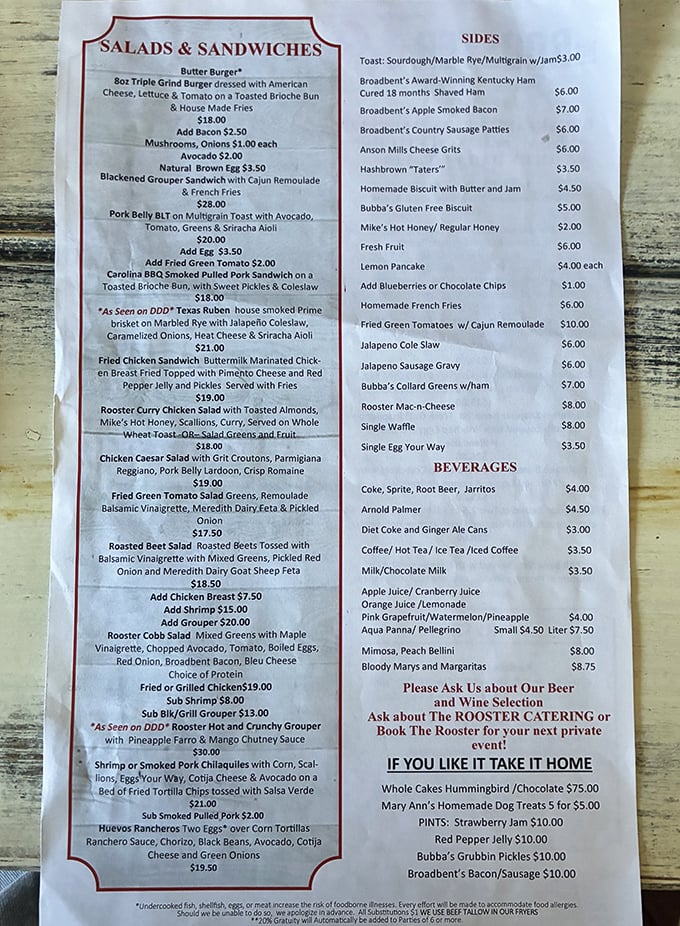 A menu that reads like a love letter to comfort food. Choosing just one item might be the hardest decision you'll make all day.