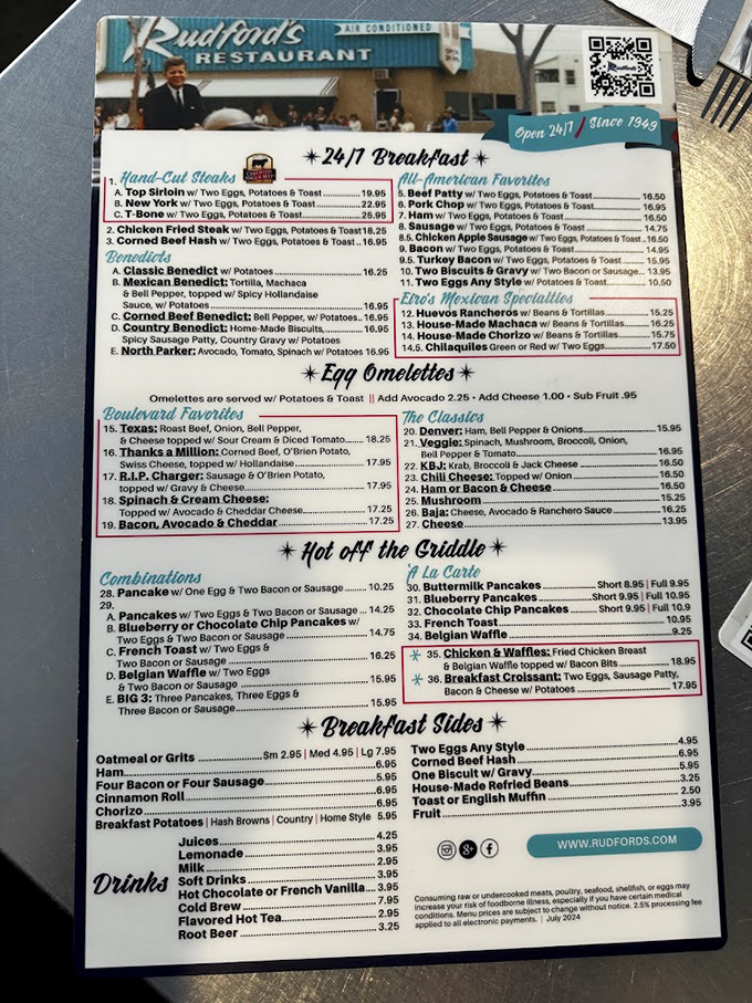 This menu isn't just a list of food&mdash;it's a historical document chronicling America's love affair with breakfast served any time of day.