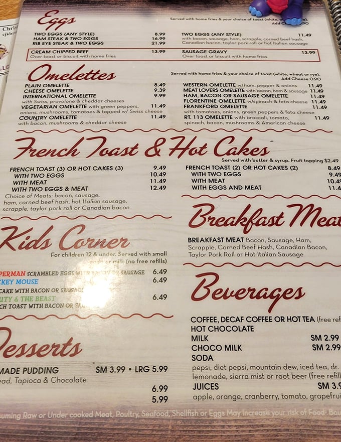 The menu reads like a love letter to American comfort food classics. Choosing just one item might be the hardest decision you'll make all day.