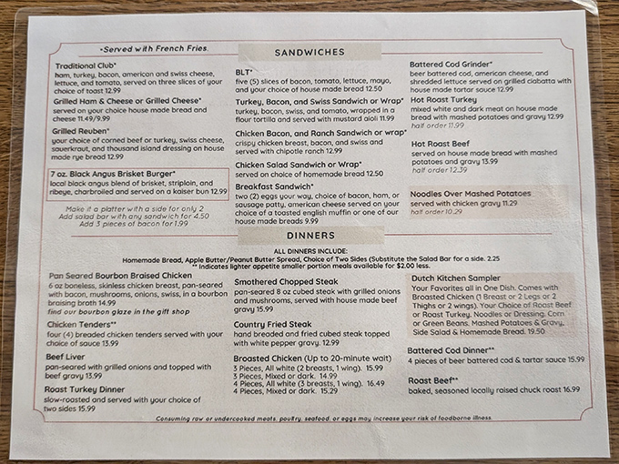 This menu isn't just a list of food&mdash;it's a roadmap to happiness with landmarks like "Black Angus Brisket Burger."